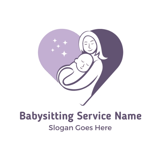 Heart-Shaped Babysitting Logo Ideas for a Loving Brand Identity