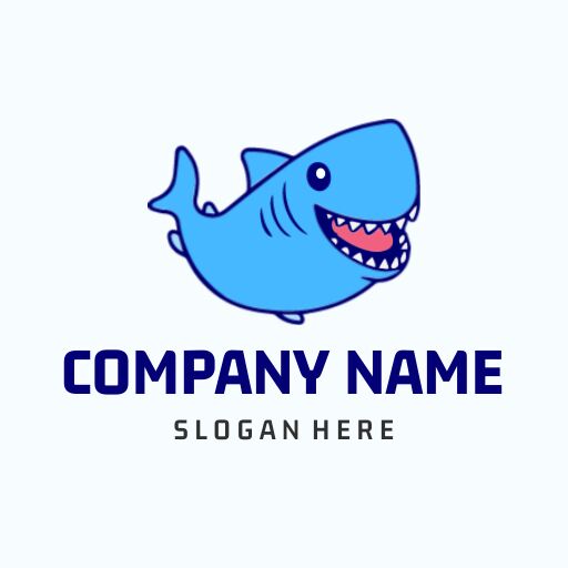 Cartoon Shark Logo Template for a Striking Brand Identity