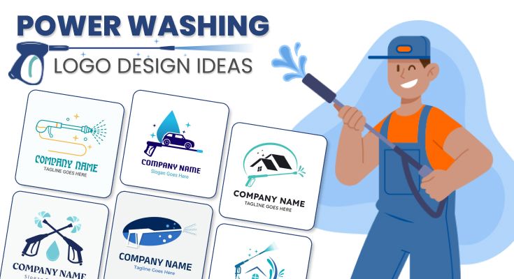 20+ Power Washing Logo Design Ideas, Images & Examples